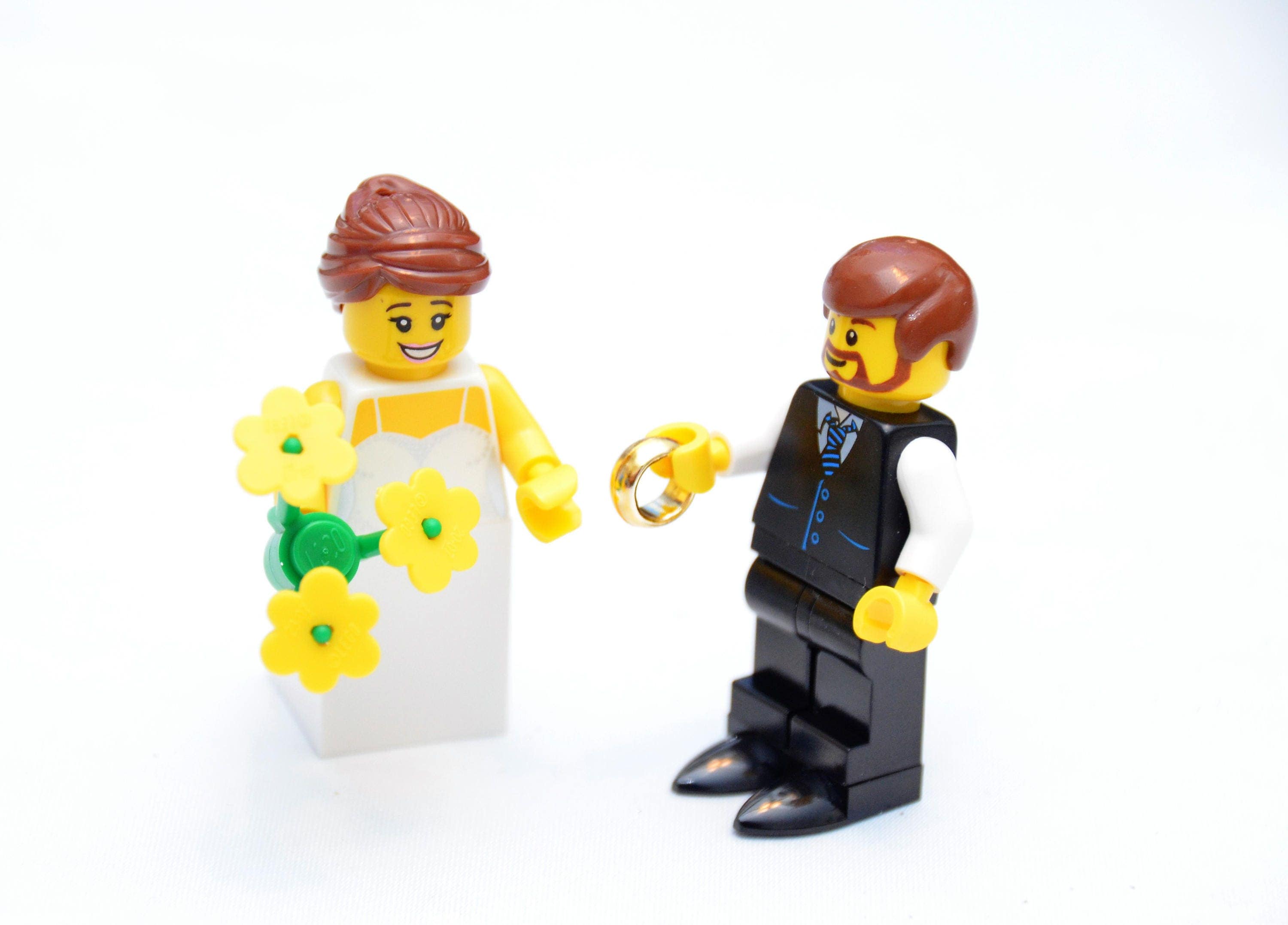 Custom Lego Minifigure Bridal Couple Wedding Lego Bride