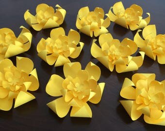 Yellow paper flowers | Etsy