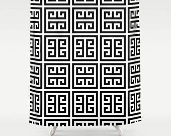 Greek key curtain | Etsy