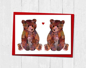Teddy bear card | Etsy
