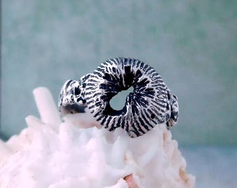 Nautical Jewelry Silver Sea Shell Ring Nautical Spiral Shell