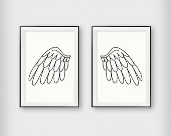 Angel wings print | Etsy