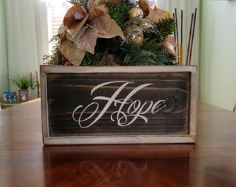 Rustic Modern Wood Block Letters Farmhouse Decor Wooden Hope