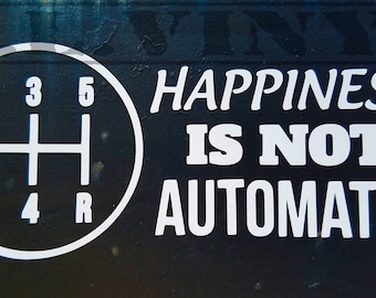 Warning Manual Transmission Funny Bumper Sticker Vinyl Decal