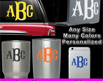 Fish monogram decal | Etsy