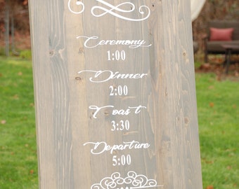Wedding schedule sign | Etsy