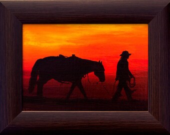 Cowboy shadow | Etsy