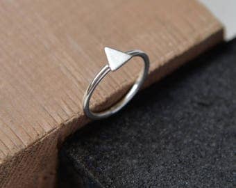 Pointy ring recycled sterling silver ring