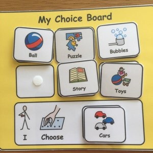 My Choice Board Communication Visual Support Visual Aid for
