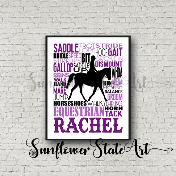 Personalized Equestrian Poster Gift for Equestrians Gift for