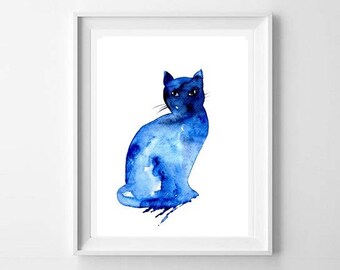 Abstract cat art | Etsy