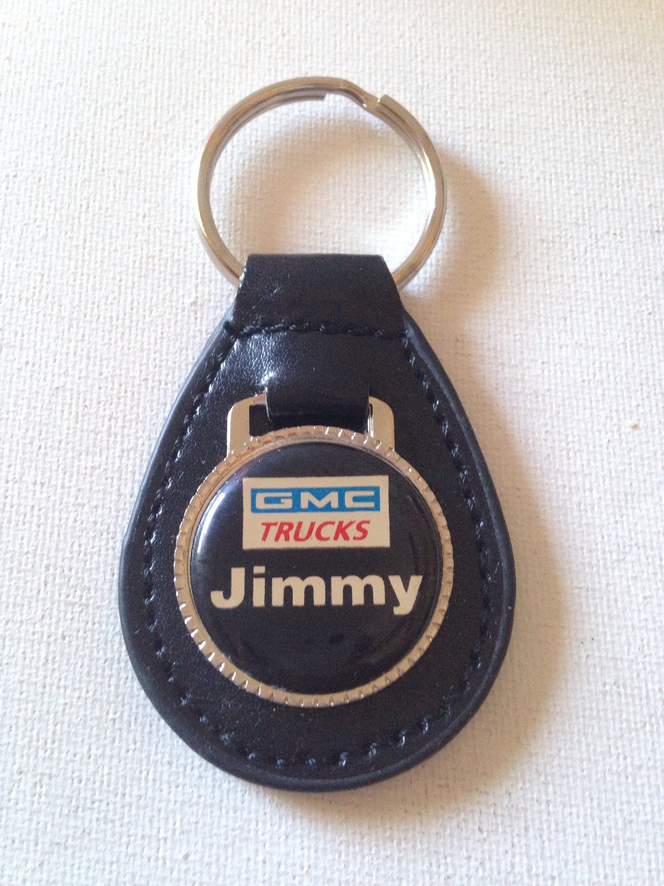 GMC Jimmy Keychain Black Leather Key Chain