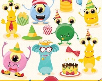 MONSTERS Digital Clipart Set Monsters Clip Art Photo