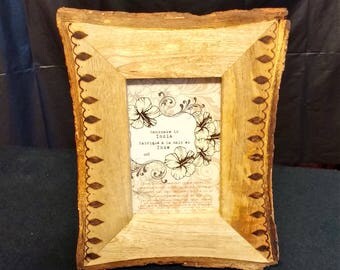 Wood burned frame | Etsy