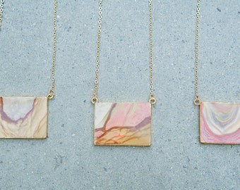 Rectangle pendant | Etsy