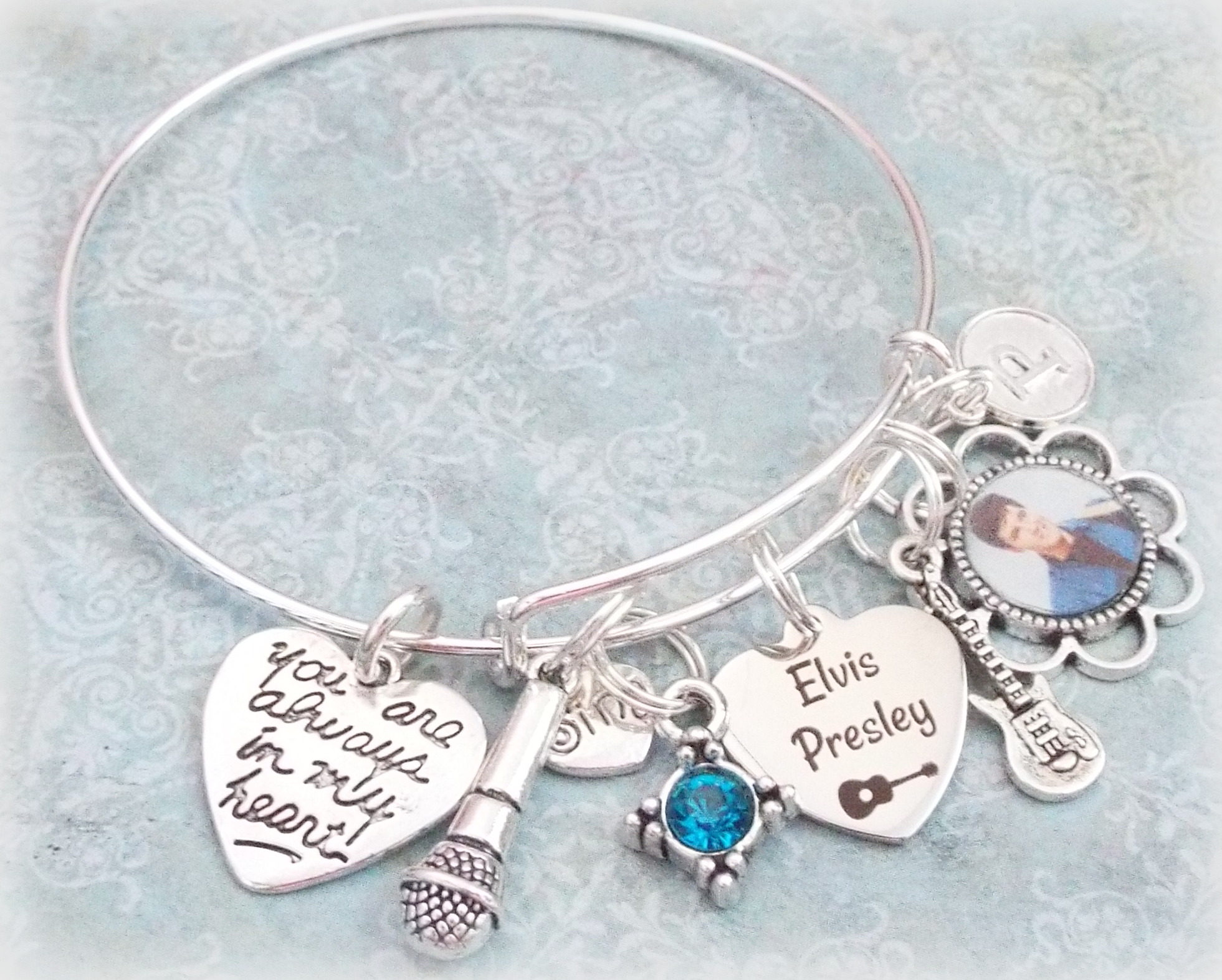 Elvis Presley Fan Gift, Elvis Presley Charm Bracelet, Music Lovers Gift ...