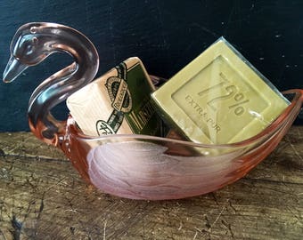 Glass swan dish | Etsy