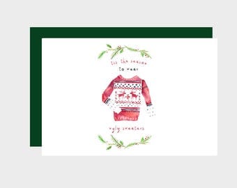 Ugly sweater card | Etsy