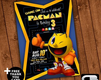 Pacman invitations | Etsy