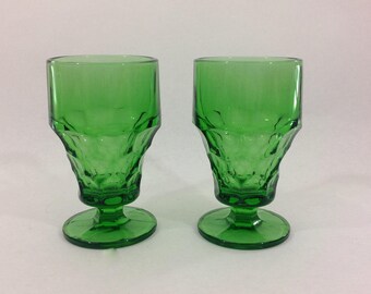 Green water goblets | Etsy