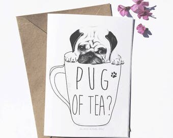 Pug get well card | Etsy