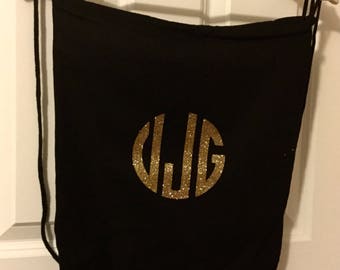 Monogrammed Drawstring Backpack
