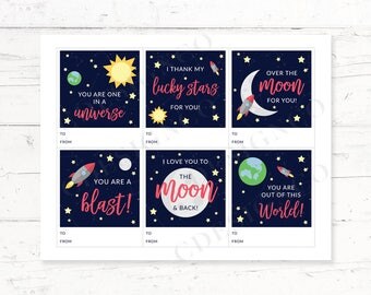 Space valentine | Etsy