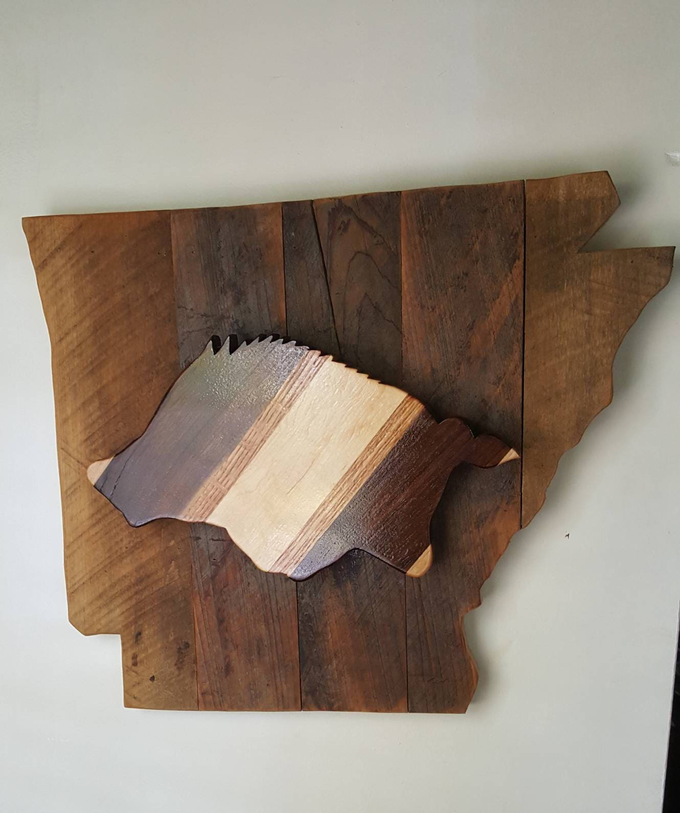 Wooden Arkansas Razorback Wall Sign/ Razorbacks Plaque/