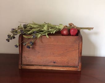 Vintage Roses Roll Top Wooden Bread Box Decoupaged FREE GIFT