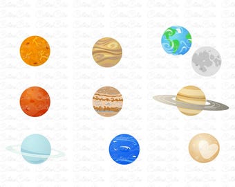 Solar system clipart | Etsy
