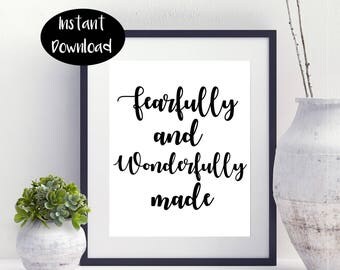 Fearfully and Wonderfully Made Decal Vinyl Wall Decal Psalm