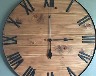 Wall clock wood | Etsy