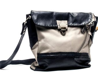 Two tone leather bag | Etsy