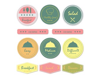 Cookbook label | Etsy