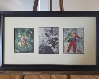 CAT Chagall Inspired Art ACEO Print Girl with her CATS