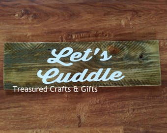 Lets cuddle sign | Etsy