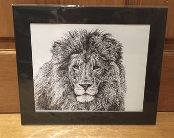 Pen and ink lion | Etsy