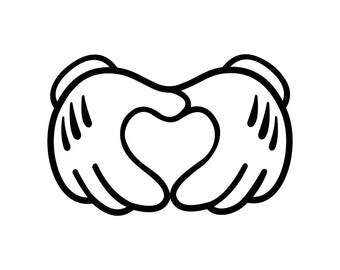Mickey heart hands | Etsy