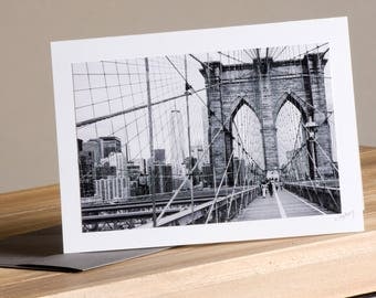 Handmade New York City NYC Card Brooklyn Bridge