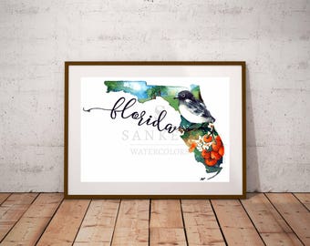 Florida state art | Etsy