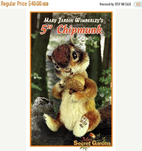 ON SALE Chipmunk Sewing Pattern Stuffed Animal Pattern PDF