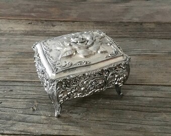 Silver trinket box | Etsy