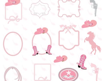 Western Cowgirl Border clipart Graphics High Resolution
