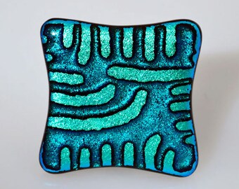 Dichroic glass knobs | Etsy