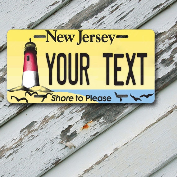 License Plate New Jersey Wave 2 Shore to Please Customizable