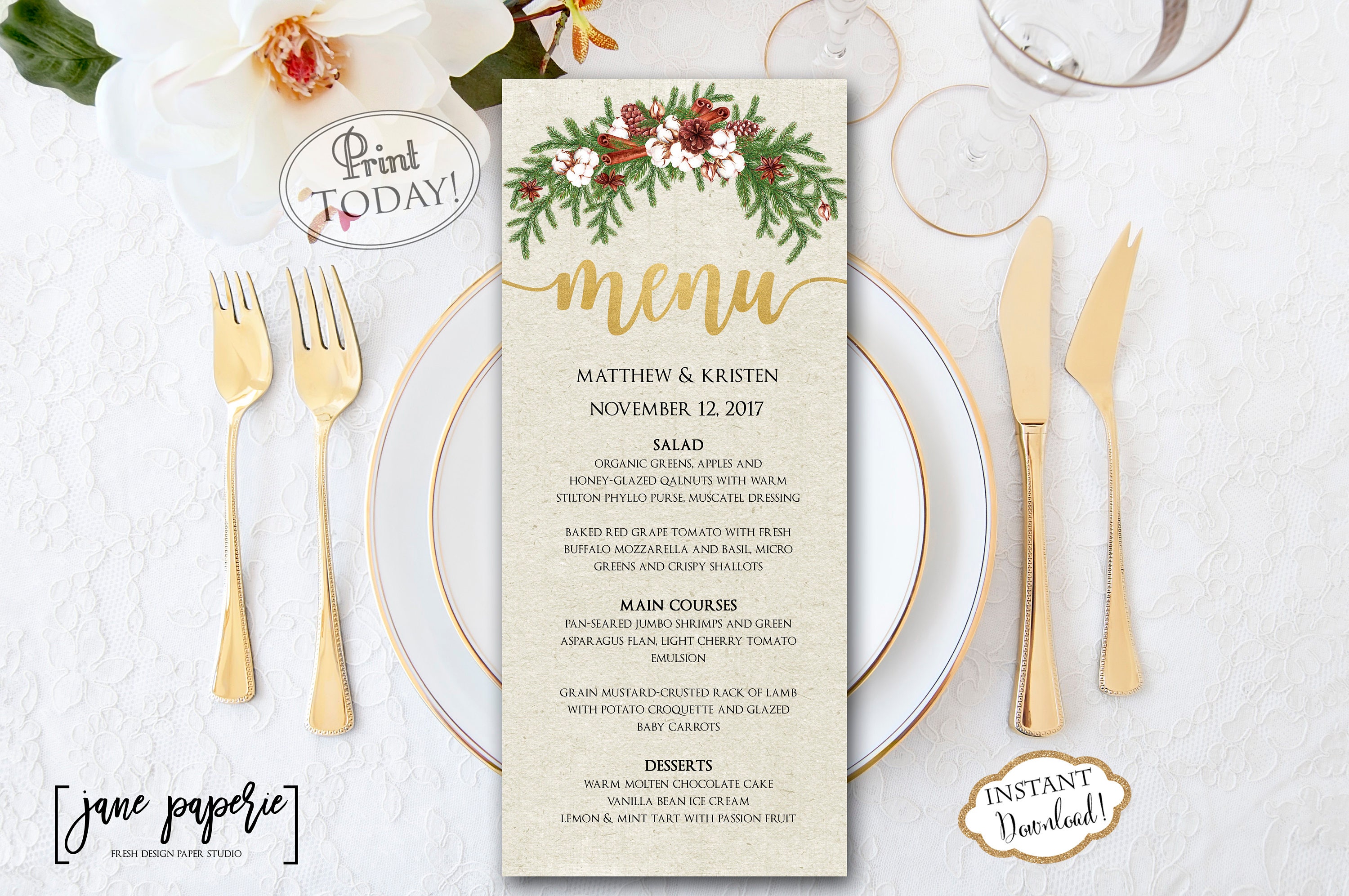 Dinner Party Menu Template Free Download Nisma Info