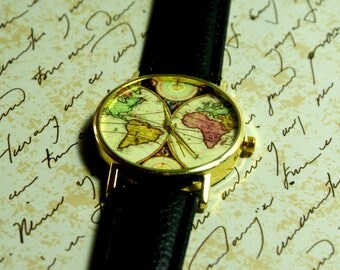 World map watch | Etsy