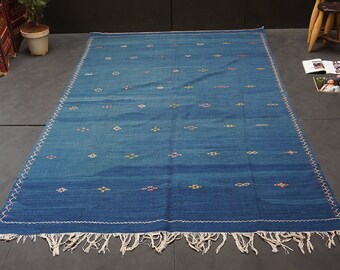 Blue kilim rug | Etsy