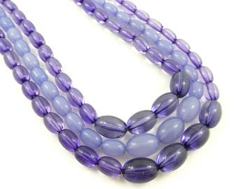 Purple bead necklace | Etsy