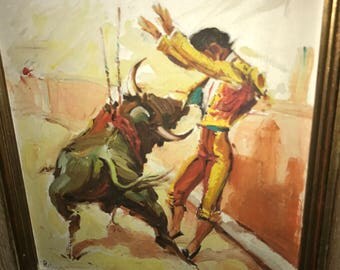 Bullfighter painting | Etsy